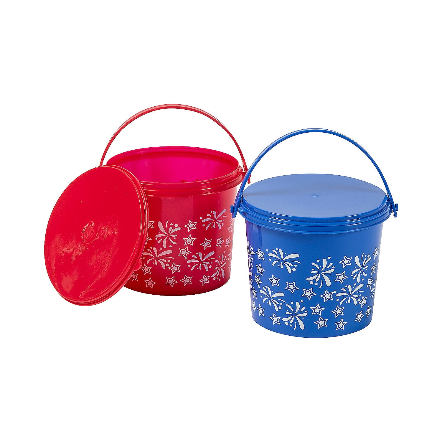 Patriotic Plastic Pails with Lid – 12 Pieces - Walmart.com