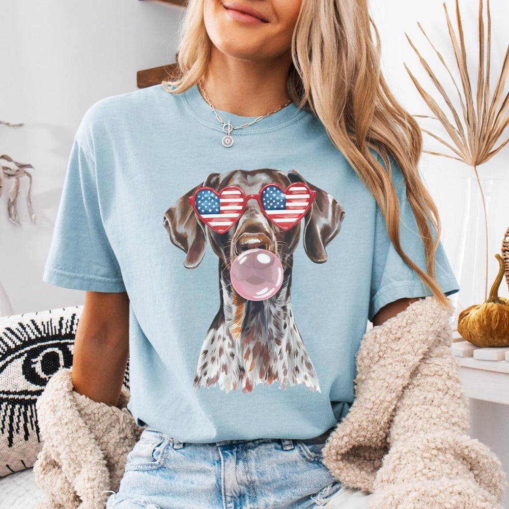 Patriotic Pointer 4Th Of July Shirt, Independence Memorial Day Gsp Tee ...