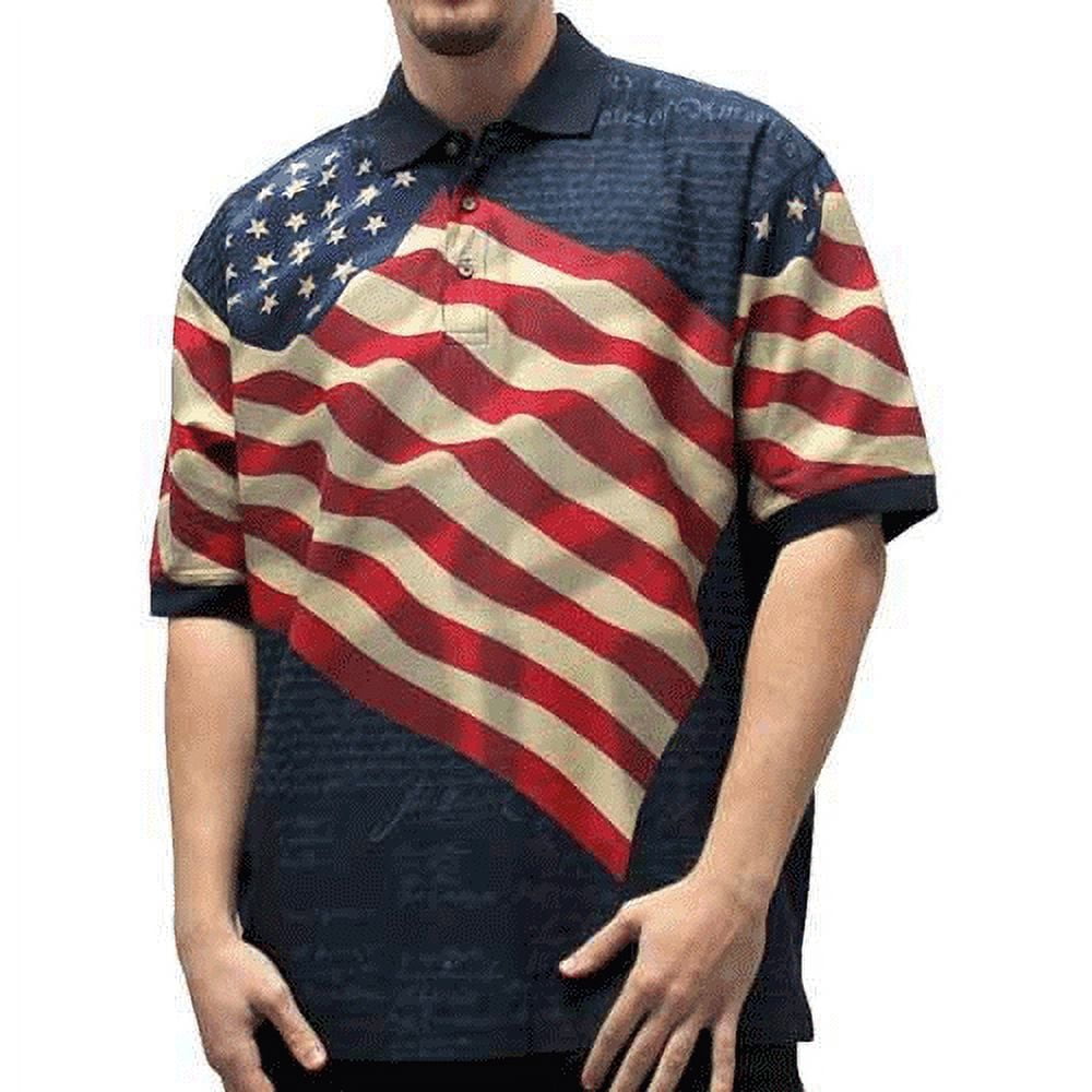 Patriotic Polo Shirt American Flag Eagle Declaration of Independence in ...
