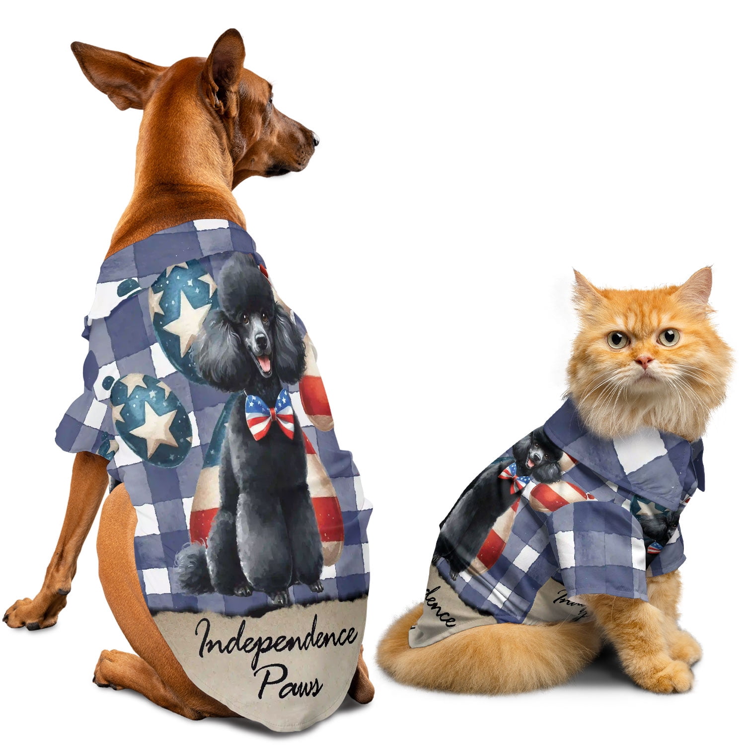Patriotic Poodle 4th of July Independence Paws Hawaiian Summer Shirt ...