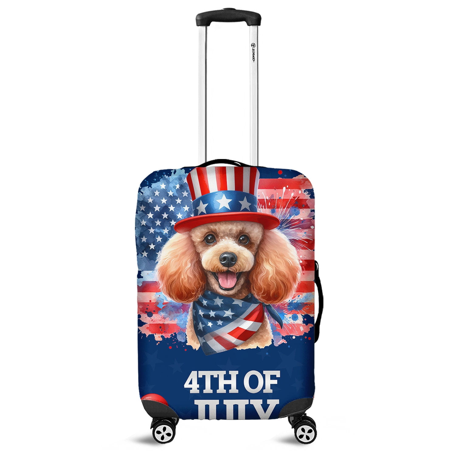 Patriotic Poodle Celebrates 4th of July Travel Luggage Cover Poodles ...