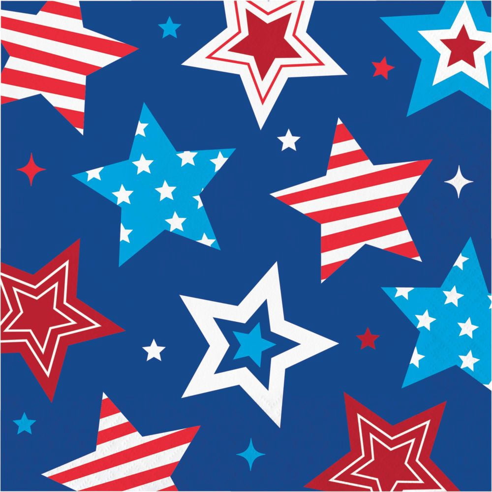 Patriotic Proud Paper Lunch Napkins 16 Per Pack - Walmart.com
