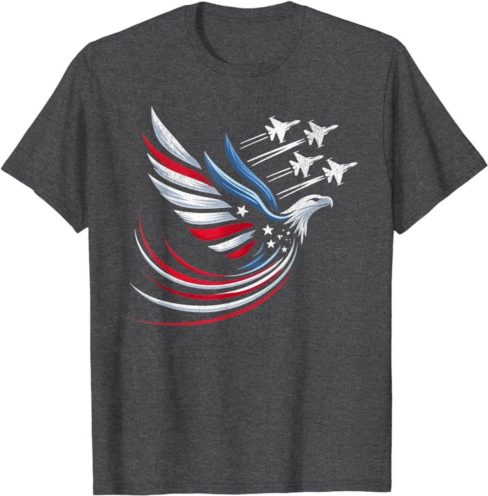 Patriotic- Red Blue USA Flag -Fighter Jets 4th of -July T-Shirt ...