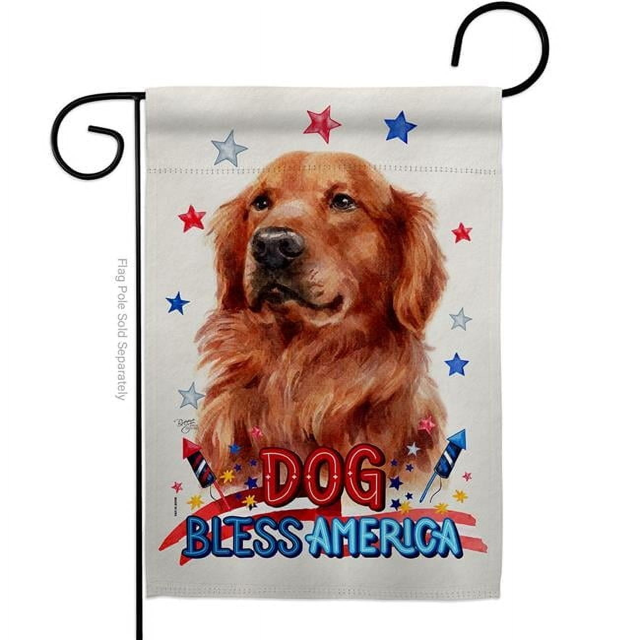 Patriotic Red Golden Retriever Animals Dog 13 x 18.5 in. Double-Sided ...
