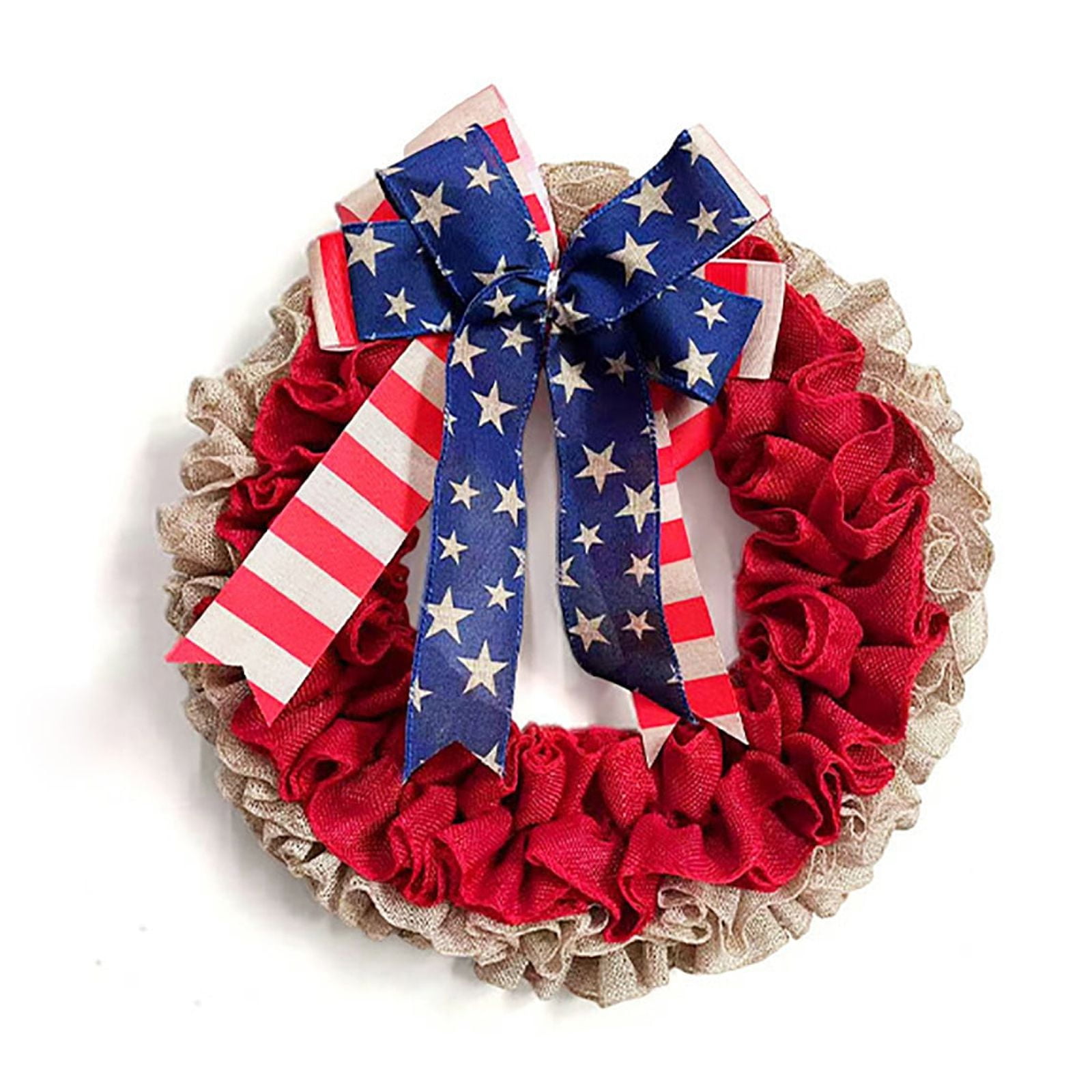 Patriotic Red, White, & Blue 15 Inch Patriotic Wreath 4th Of July ...