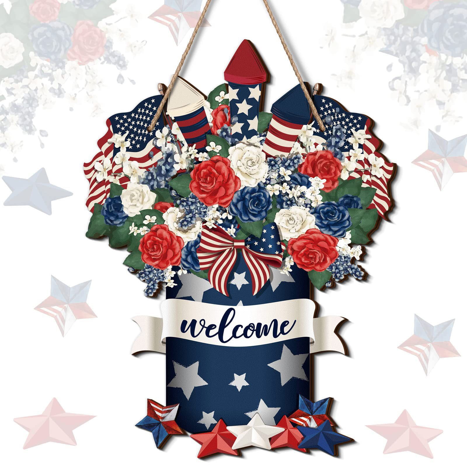 Patriotic Red White And Blue Decorations Patriotic Door Decor Door ...