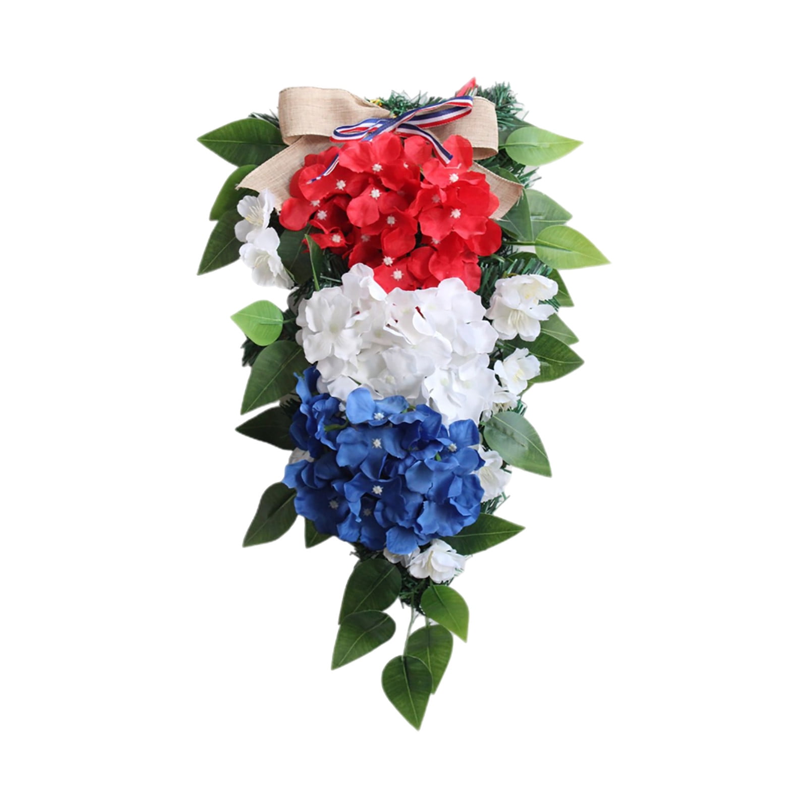 Patriotic Red, White and Blue Floral Swag Wreath for Front Door ...