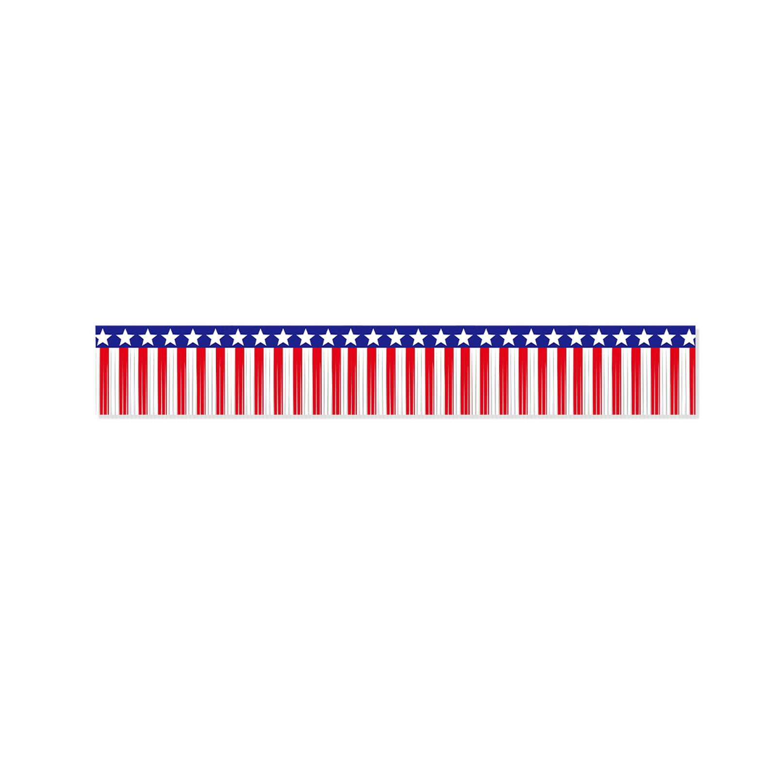 Patriotic Red White Blue Metallic Foil Fringe Garland, 236 x 12 ...
