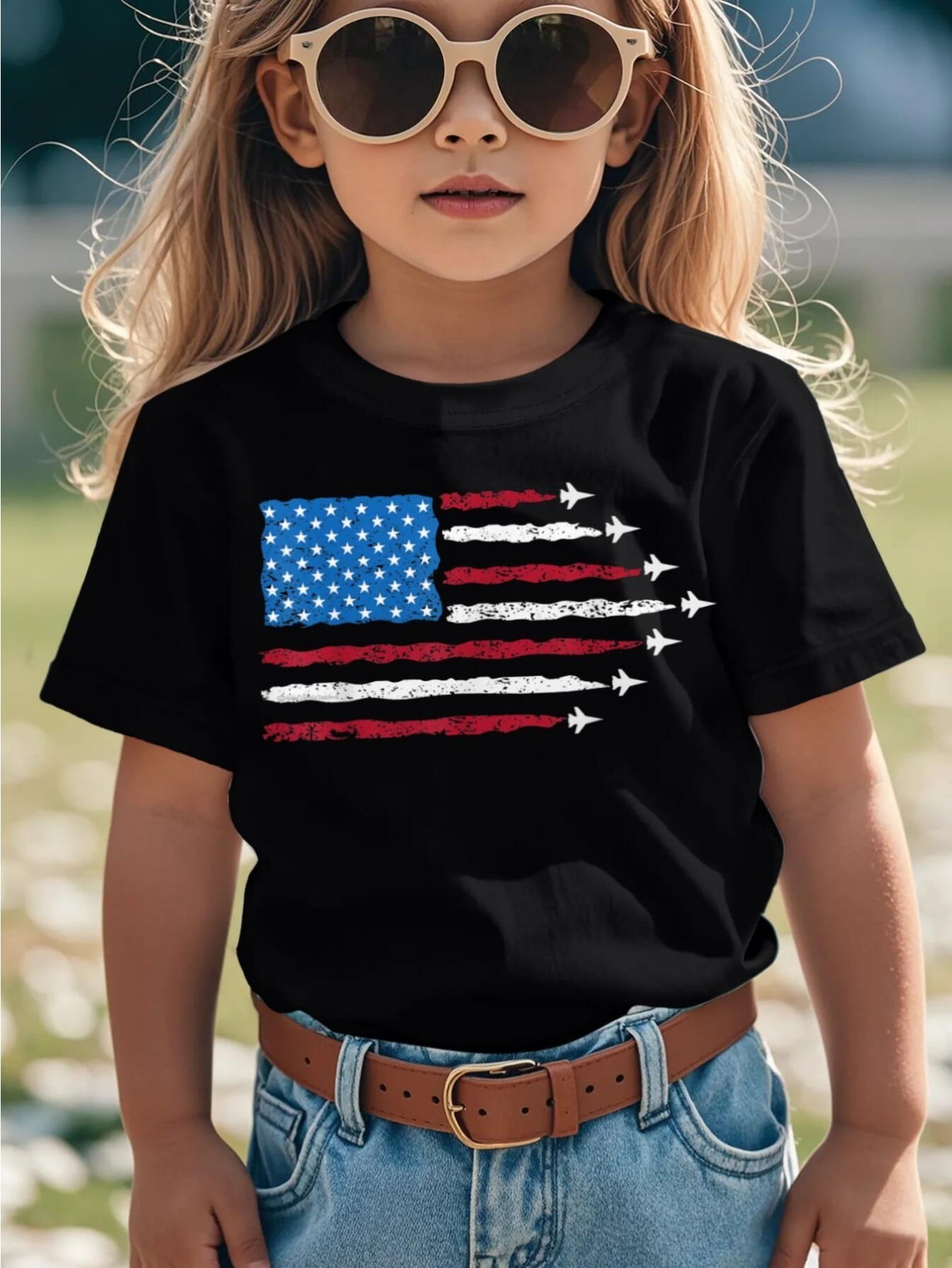 Patriotic Red White Blue USA Flag Fighter Jets 4th of July Funny ...