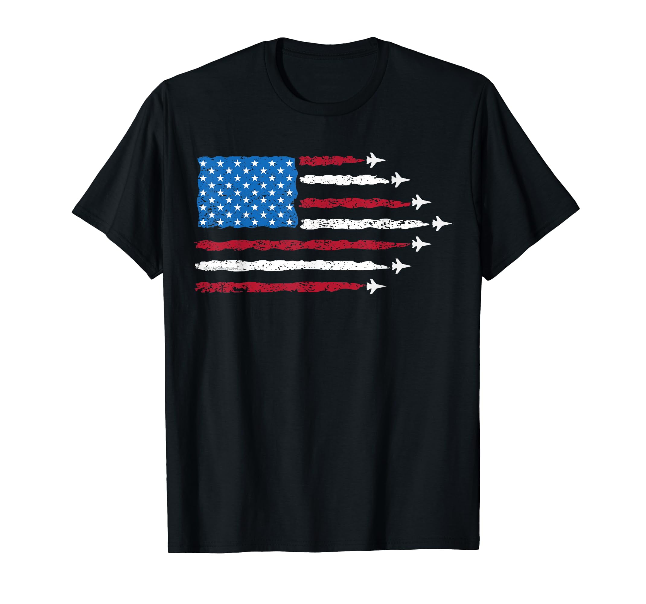Patriotic Red White Blue USA Flag Fighter Jets 4th of July T-Shirt ...