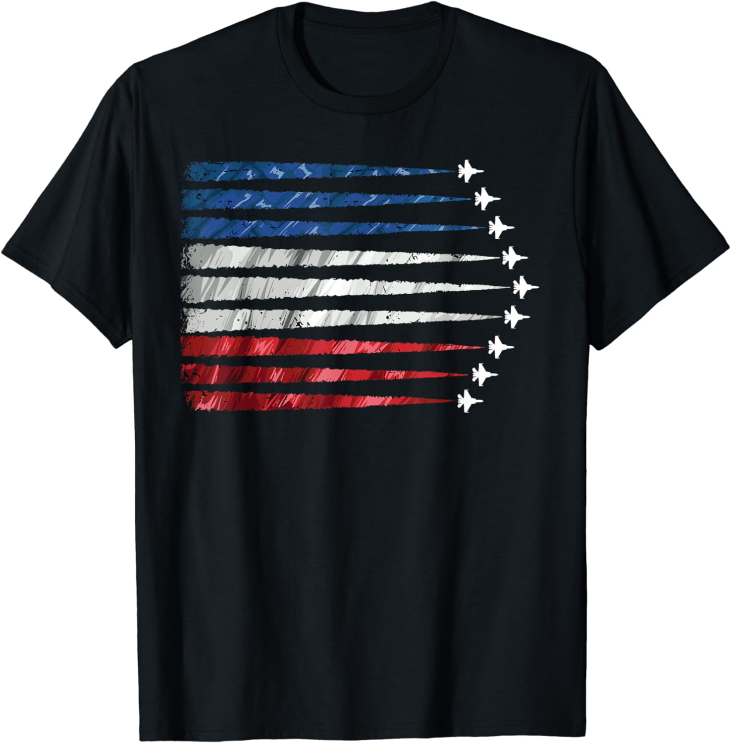 Patriotic Red White Blue USA Flag Fighter Jets 4th of July T-Shirt ...