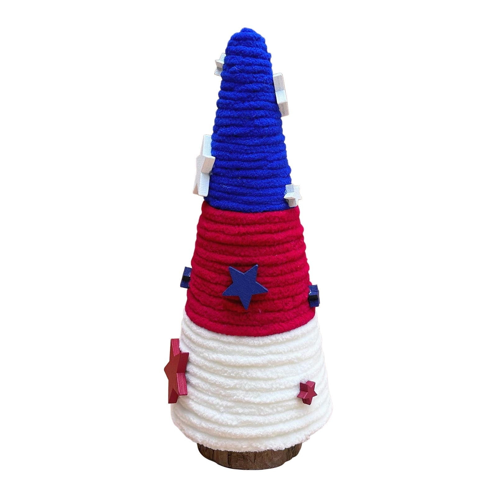 Patriotic Red, White, and Blue Cone Tree Decoration with Stars Perfect ...