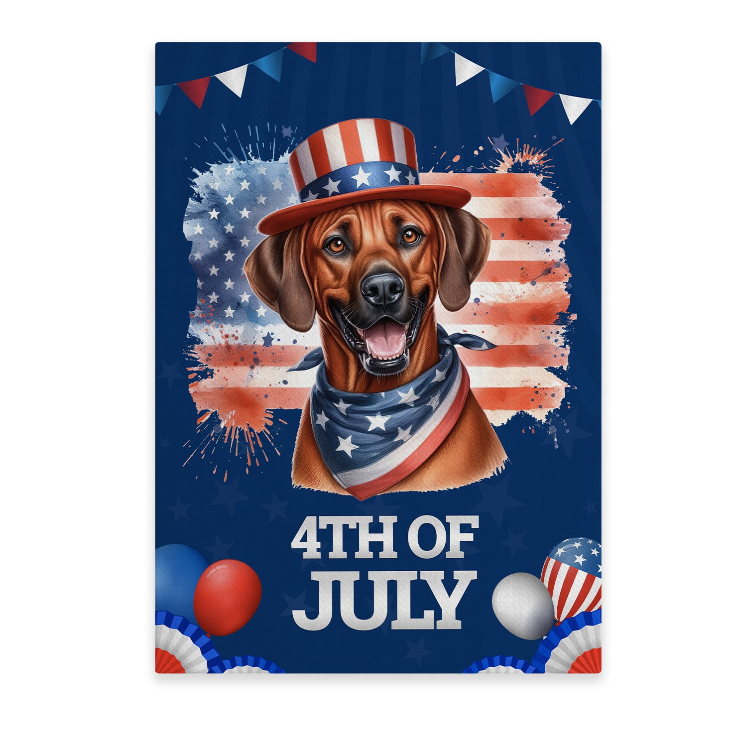 Patriotic Rhodesian Ridgeback Celebrates 4th of July Vertical Matte ...