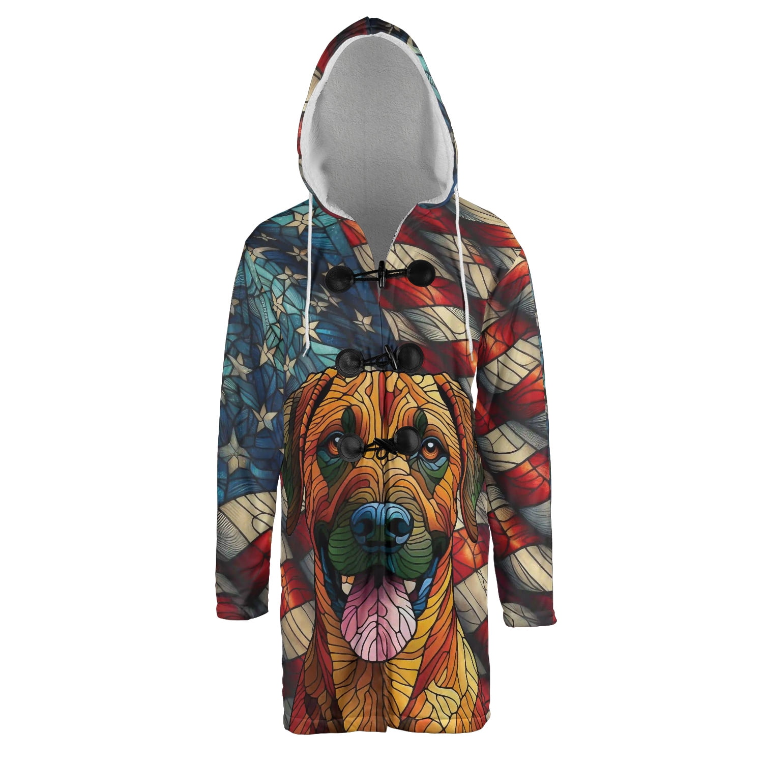 Patriotic Rhodesian Ridgeback Stained Glass Portrait American Flag All ...