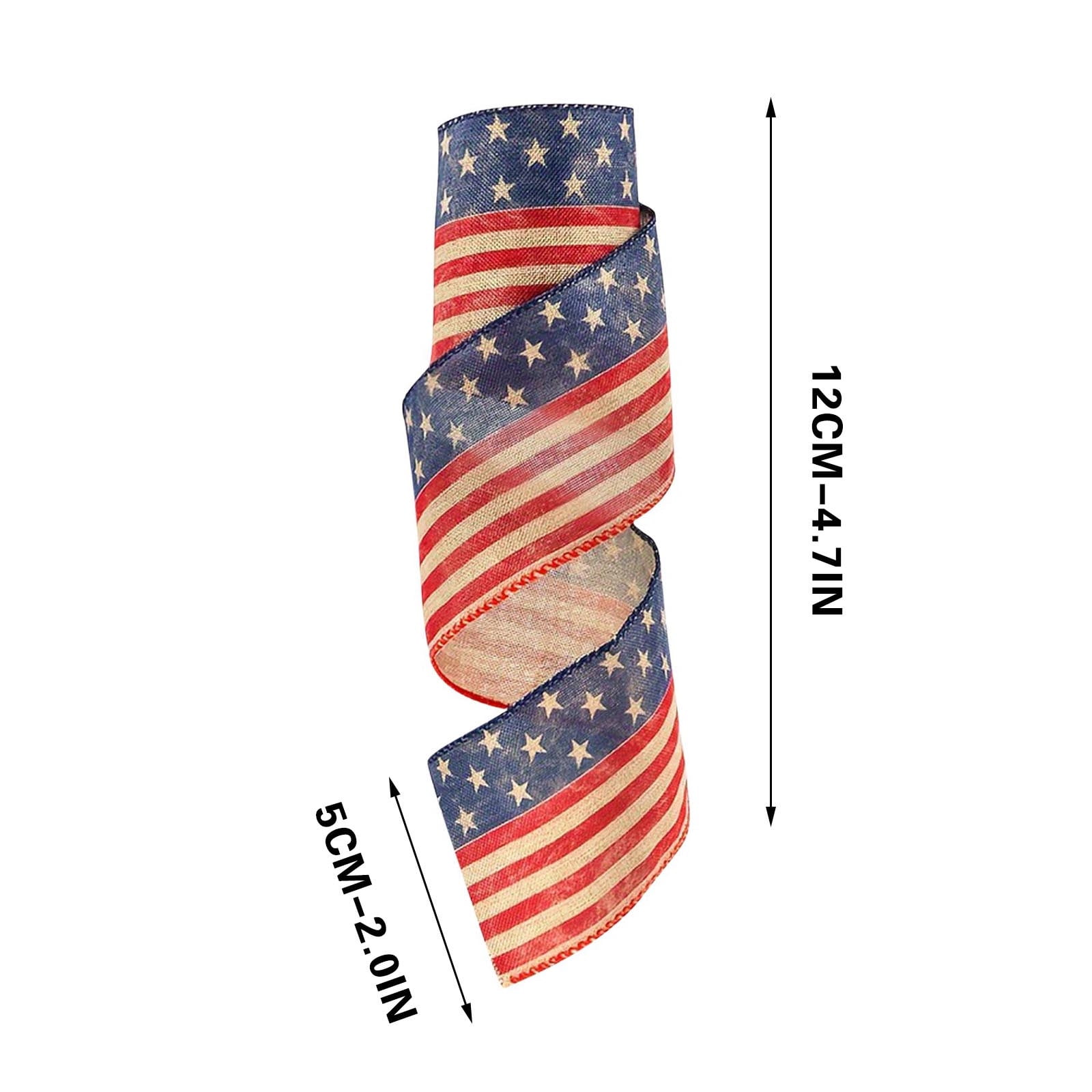Patriotic Ribbon Wired 4Th Of July Burlap Ribbon 2” Red White Blue ...