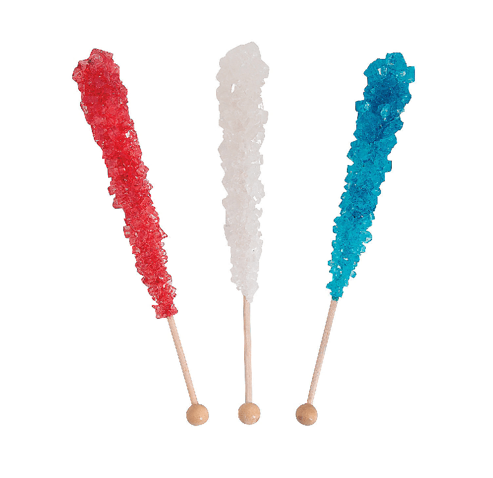 Patriotic Rock Candy Lollipops – 12 Pc - Red, White & Blue 4th of July ...