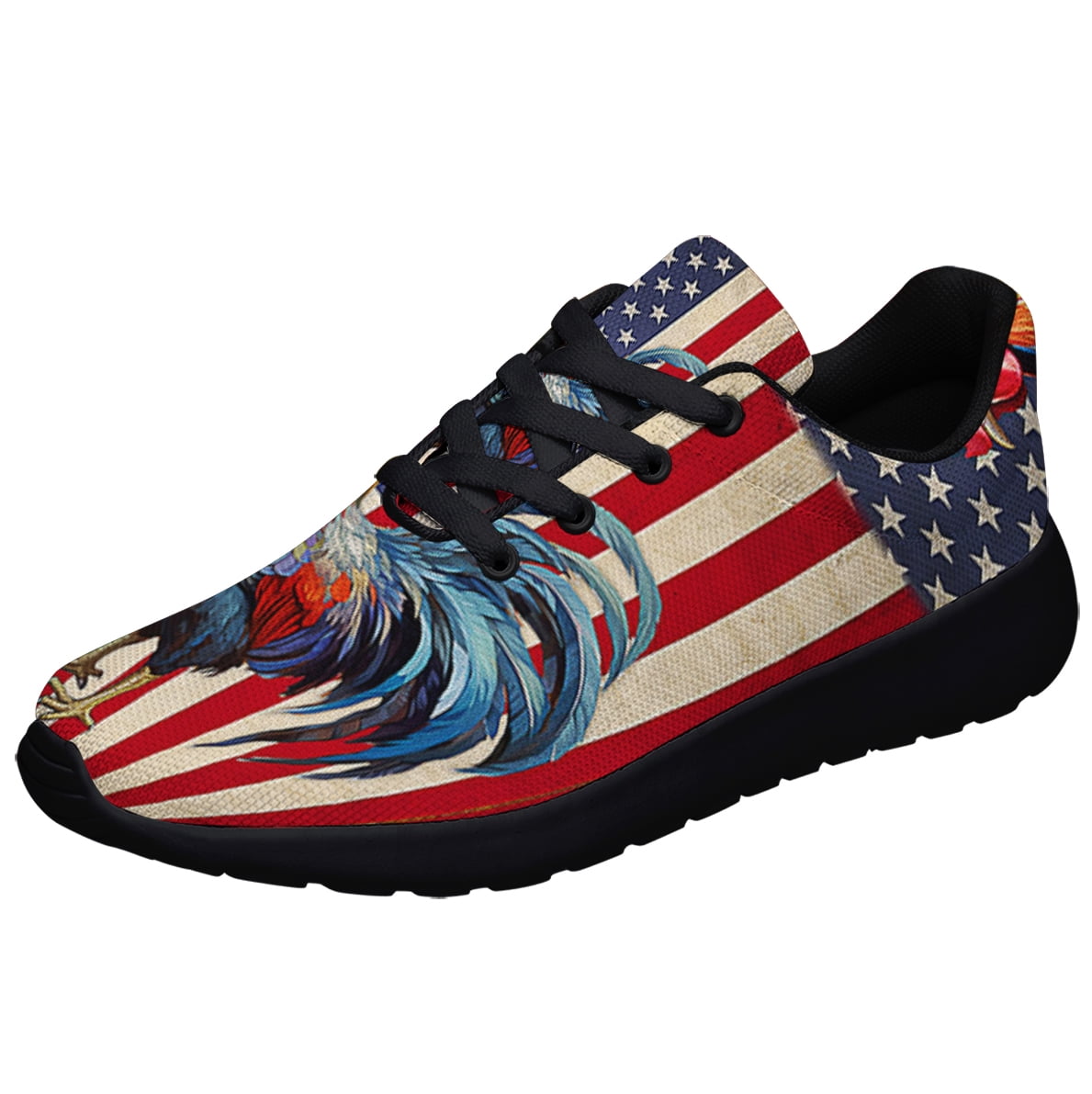 Patriotic RooStr American flag Shoes Sneakers for Women Men Black Size 7.5 - Walmart.com