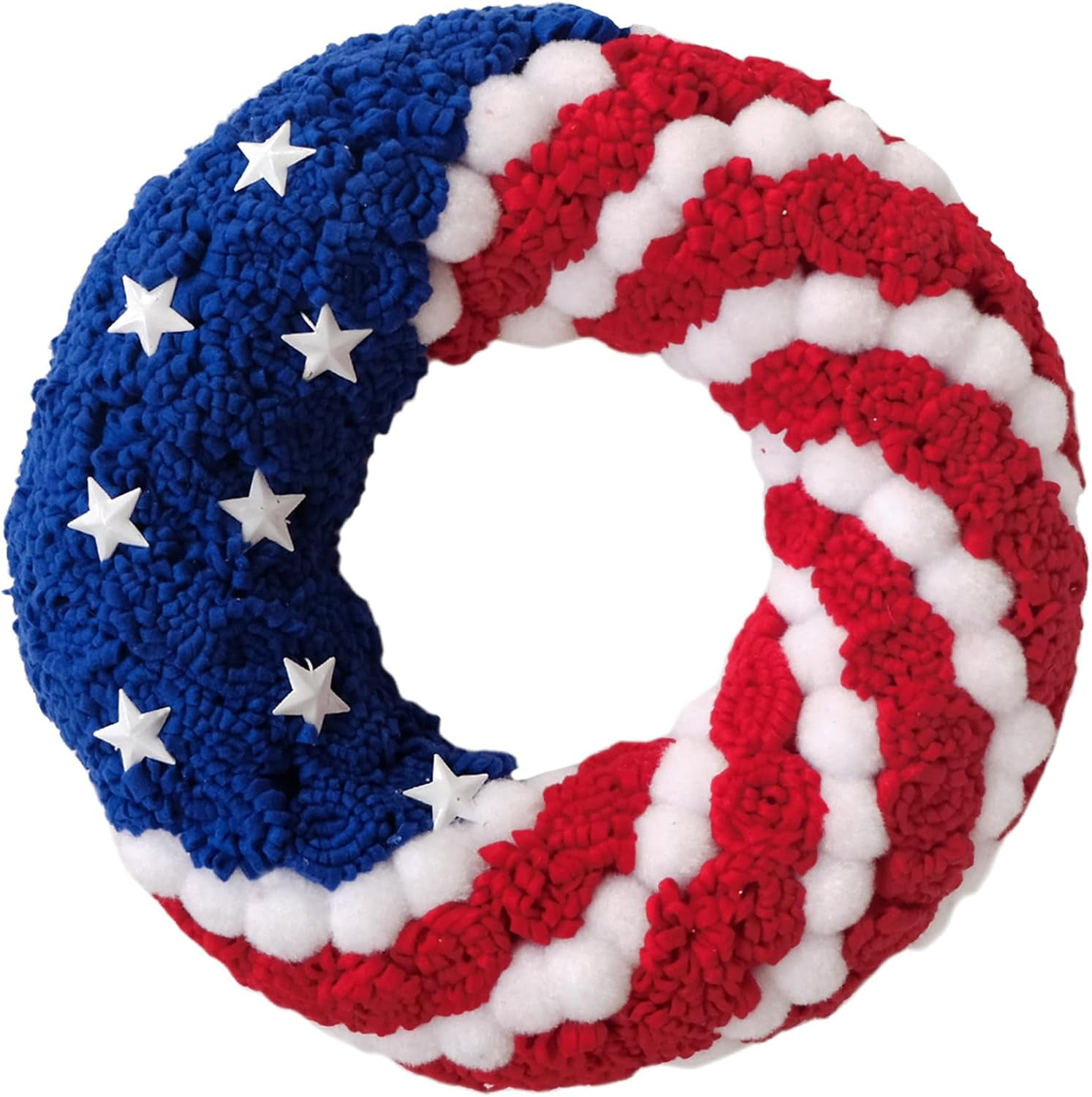 Patriotic Roses Wreath, 4th of July Summer Soft Touch Foam Roses Wreath ...