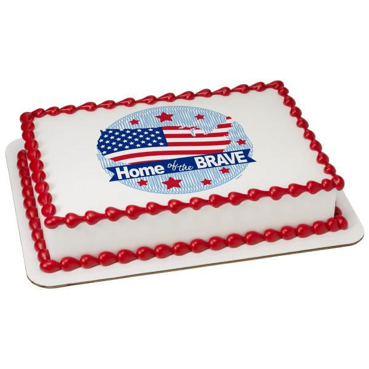 Patriotic Round Edible Cake Topper Image, by A Birthday Place (10 Count ...