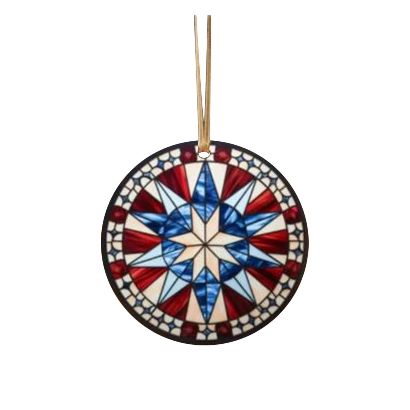 Patriotic Round Hanging Plaque, American Flag Design, Indoor Outdoor ...