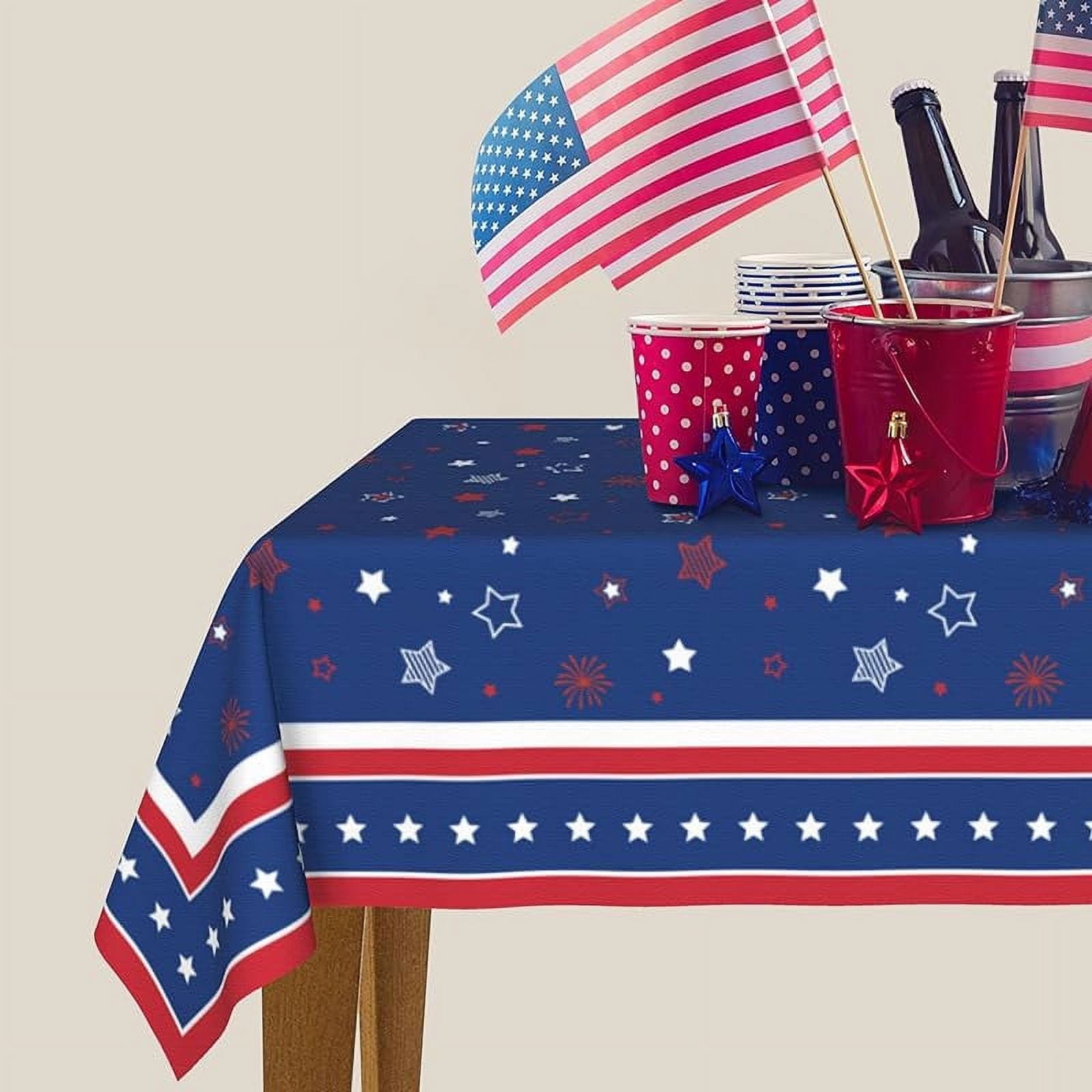Patriotic Round Tablecloth 60 Inch Memorial Day Independence Day ...
