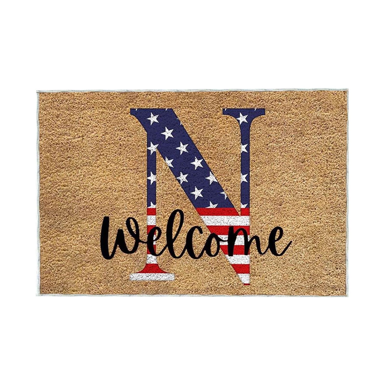 Patriotic Rugs Outdoor Bathroom Bathtub Foot Mat, 4th of July Welcome ...