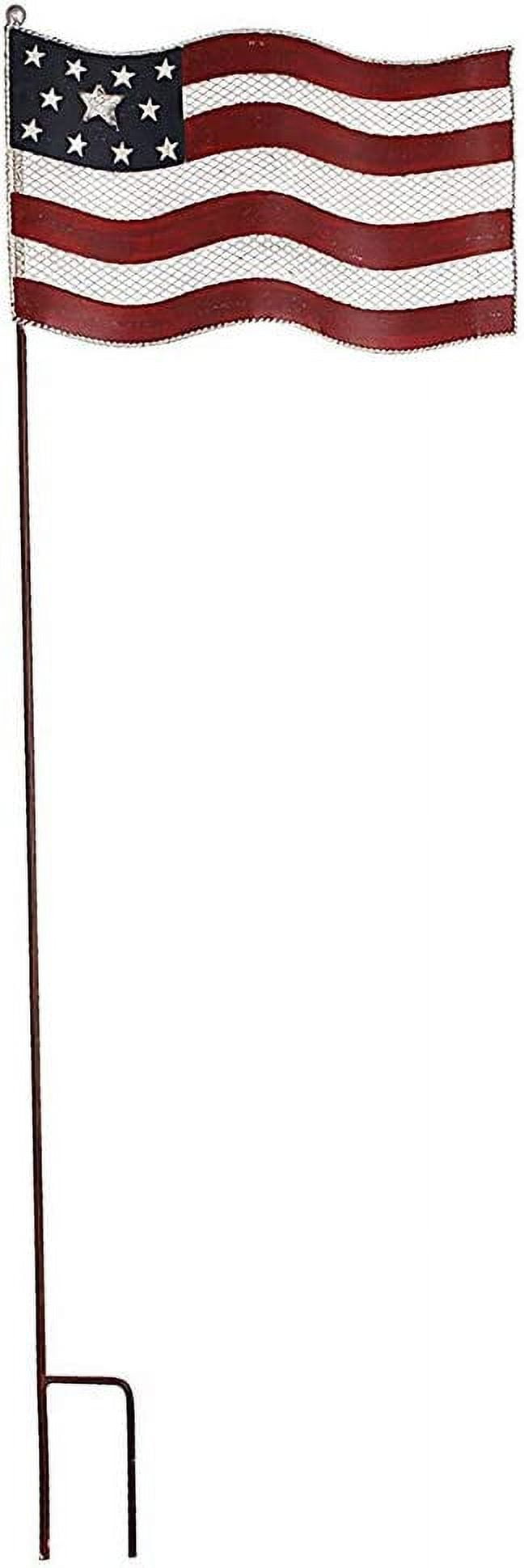 Patriotic Rustic Metal Yard Garden Stake, Small American Flag US Garden ...