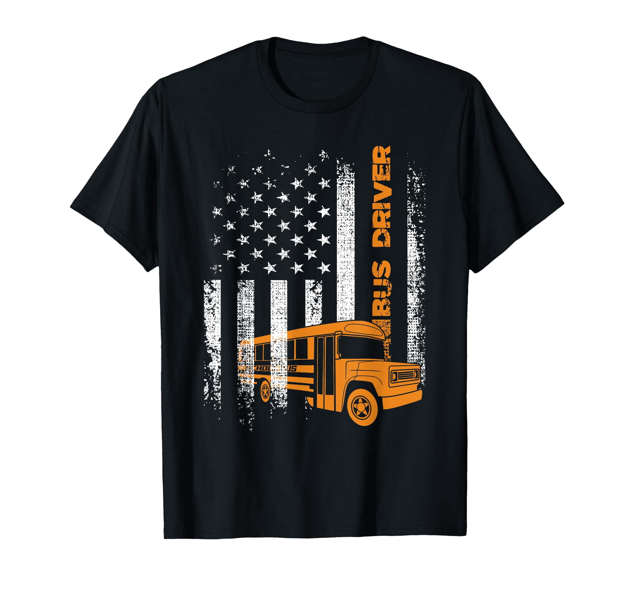 Patriotic School Bus Driver Flag - Distressed American Flag Design ...