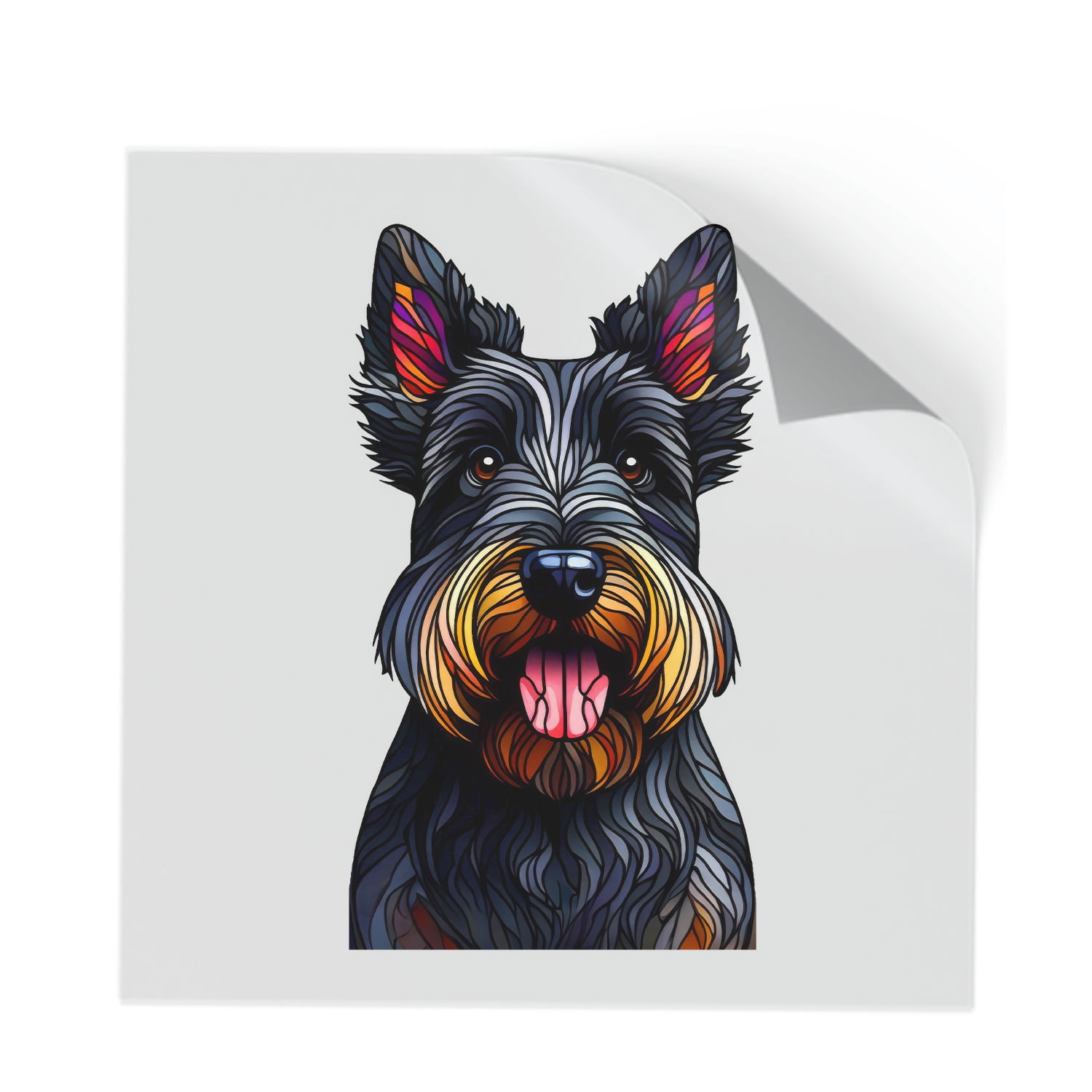 Patriotic Scottish Terrier Stained Glass Portrait American Flag Cutout ...