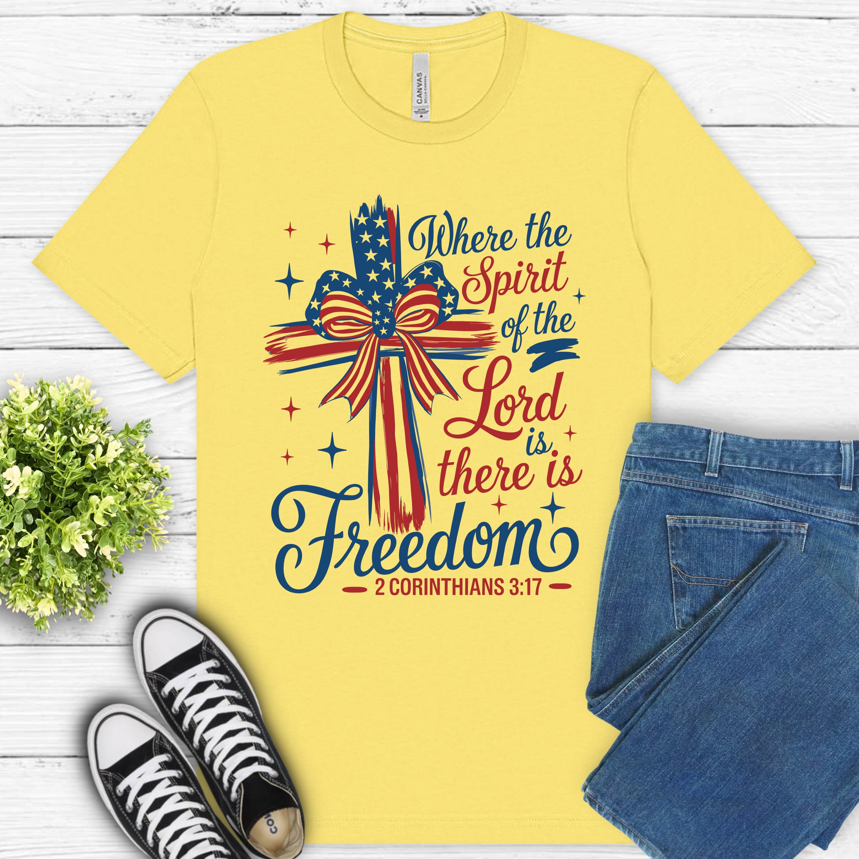 Patriotic Scripture Shirt for Adults, Where the Spirit of the Lord Is ...