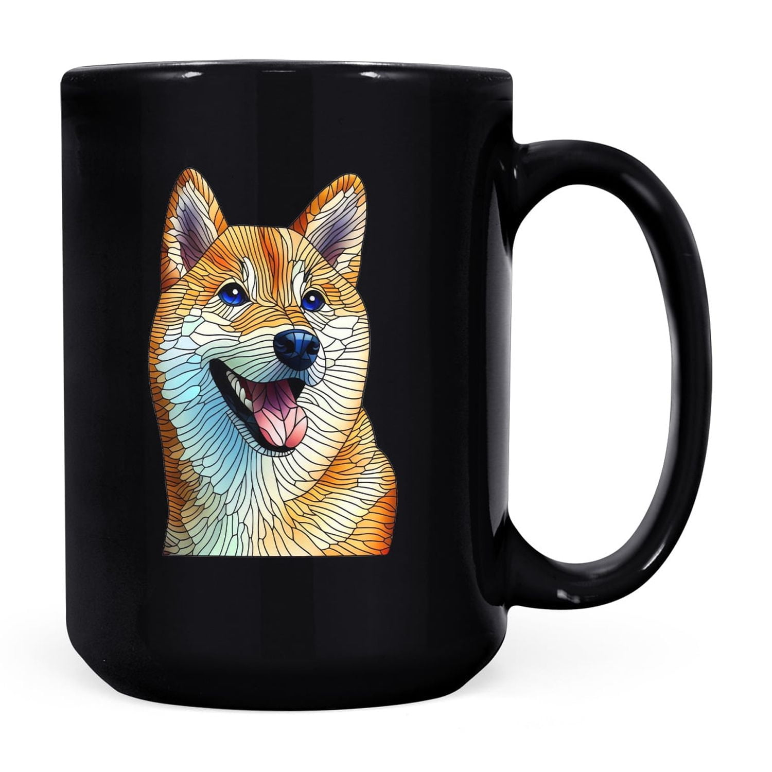 Patriotic Shiba Inu Stained Glass Portrait American Flag Mug Shibas Dog ...