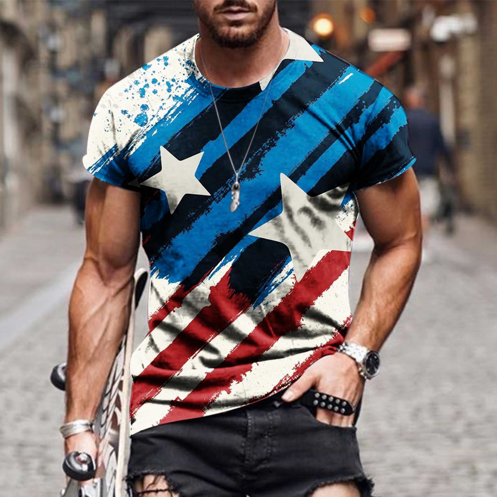 Patriotic Shirts for Men, America Patriotic Flag Men's Shirts,Mens ...