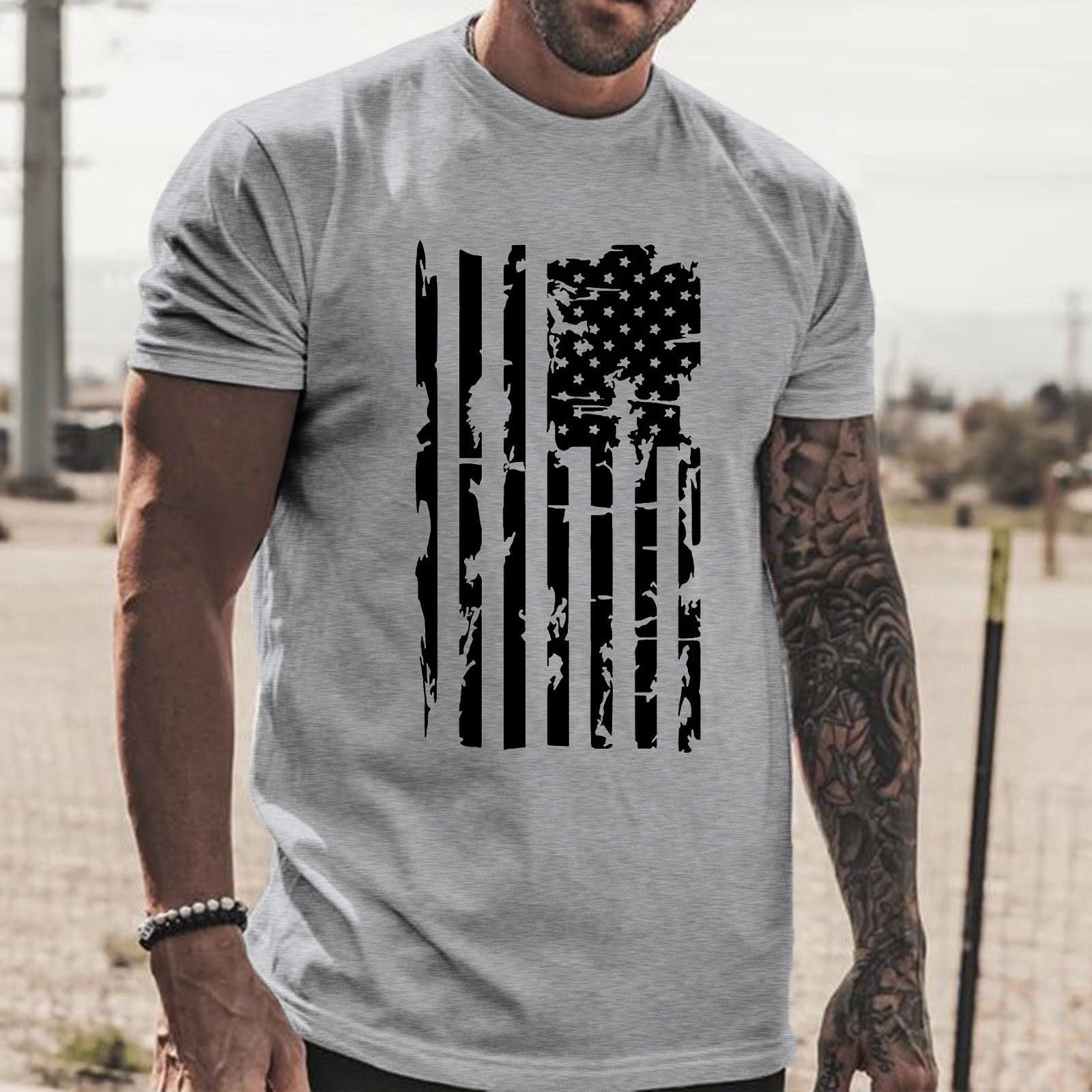 Patriotic Shirts for Men - USA Short Sleeve Button Up American Flag ...