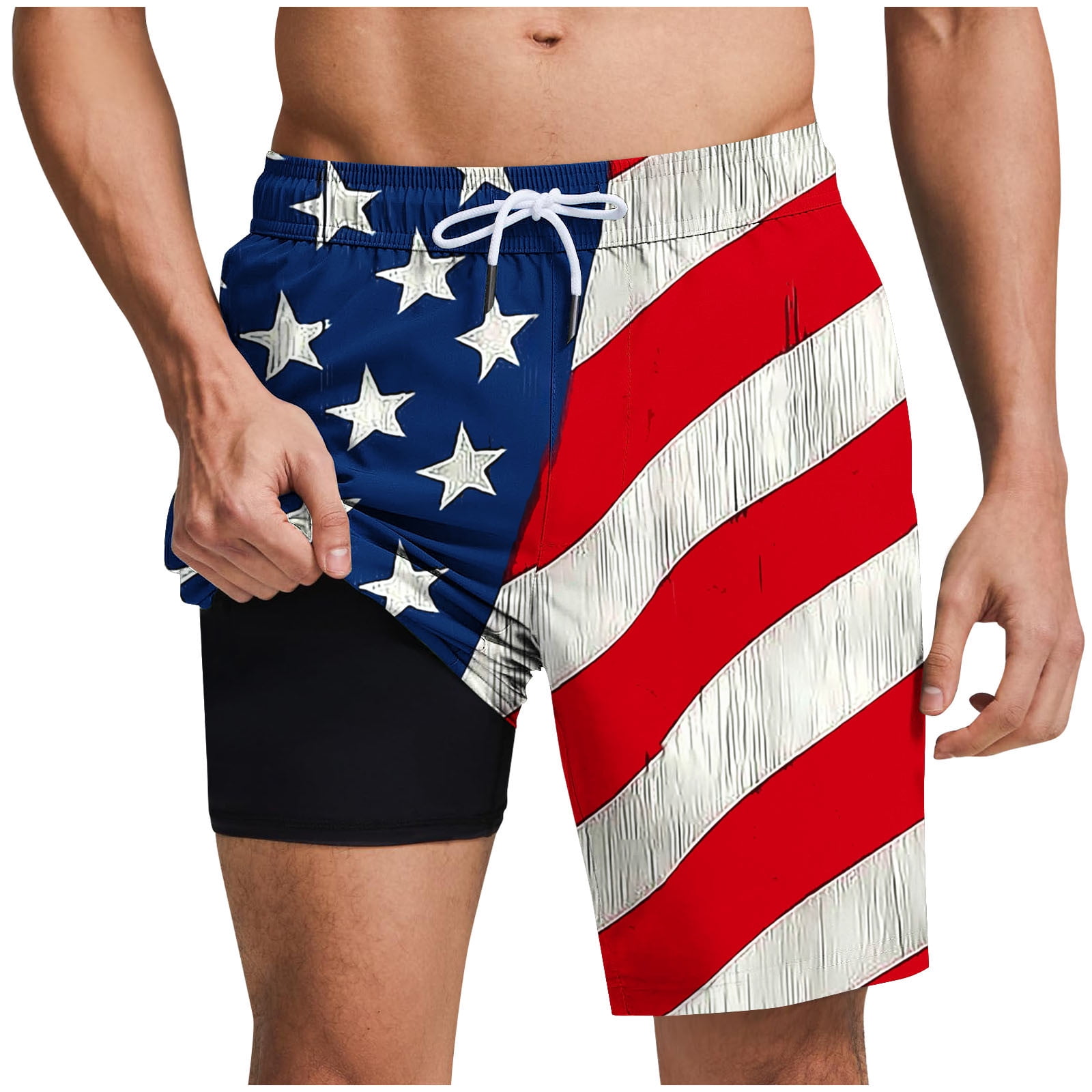 Patriotic Shorts for Men 4Th Of July Summer Swim Trunks with ...