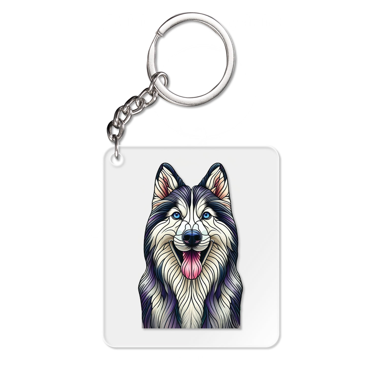 Patriotic Siberian Husky Stained Glass Portrait American Flag Acrylic ...