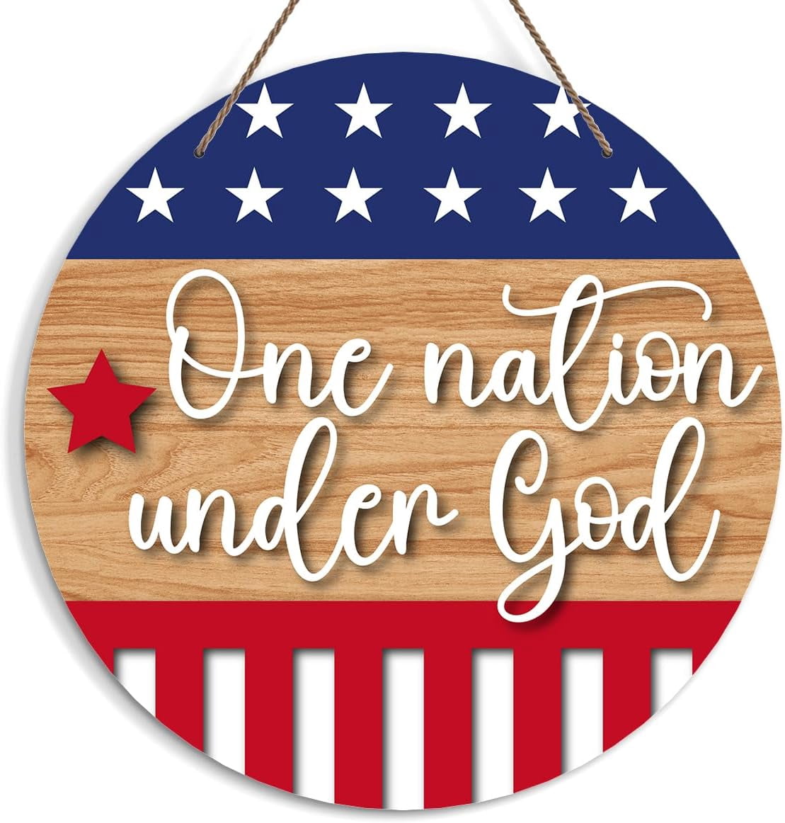 Patriotic Sign for Front Door, Independence Day Welcome Door Sign ...