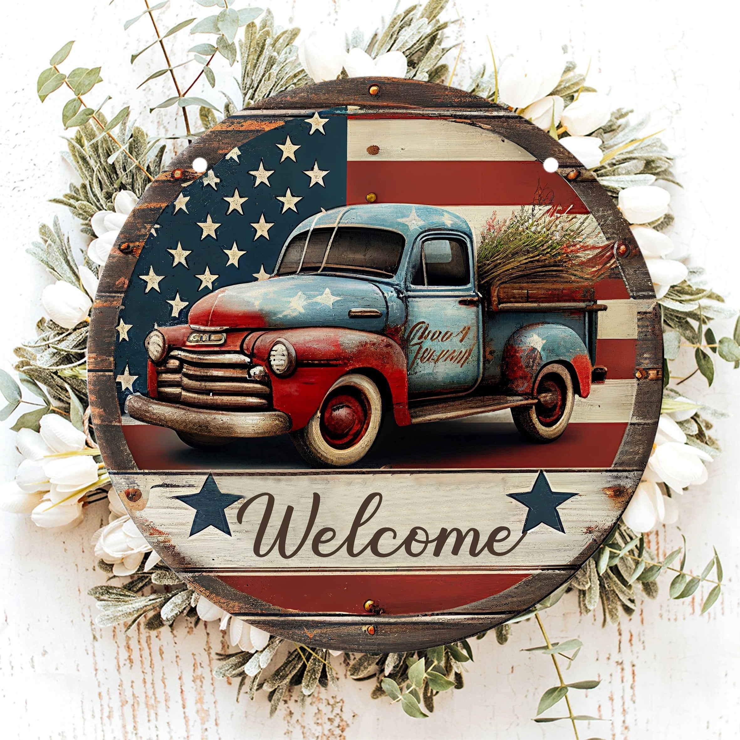Patriotic Sign,USA Sign,welcome Sign,pickup Truck Sign,American Flag ...