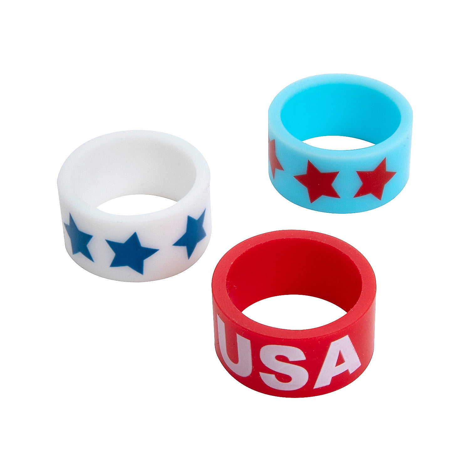 Patriotic Silicone Rings - 48 Pieces - Walmart.com