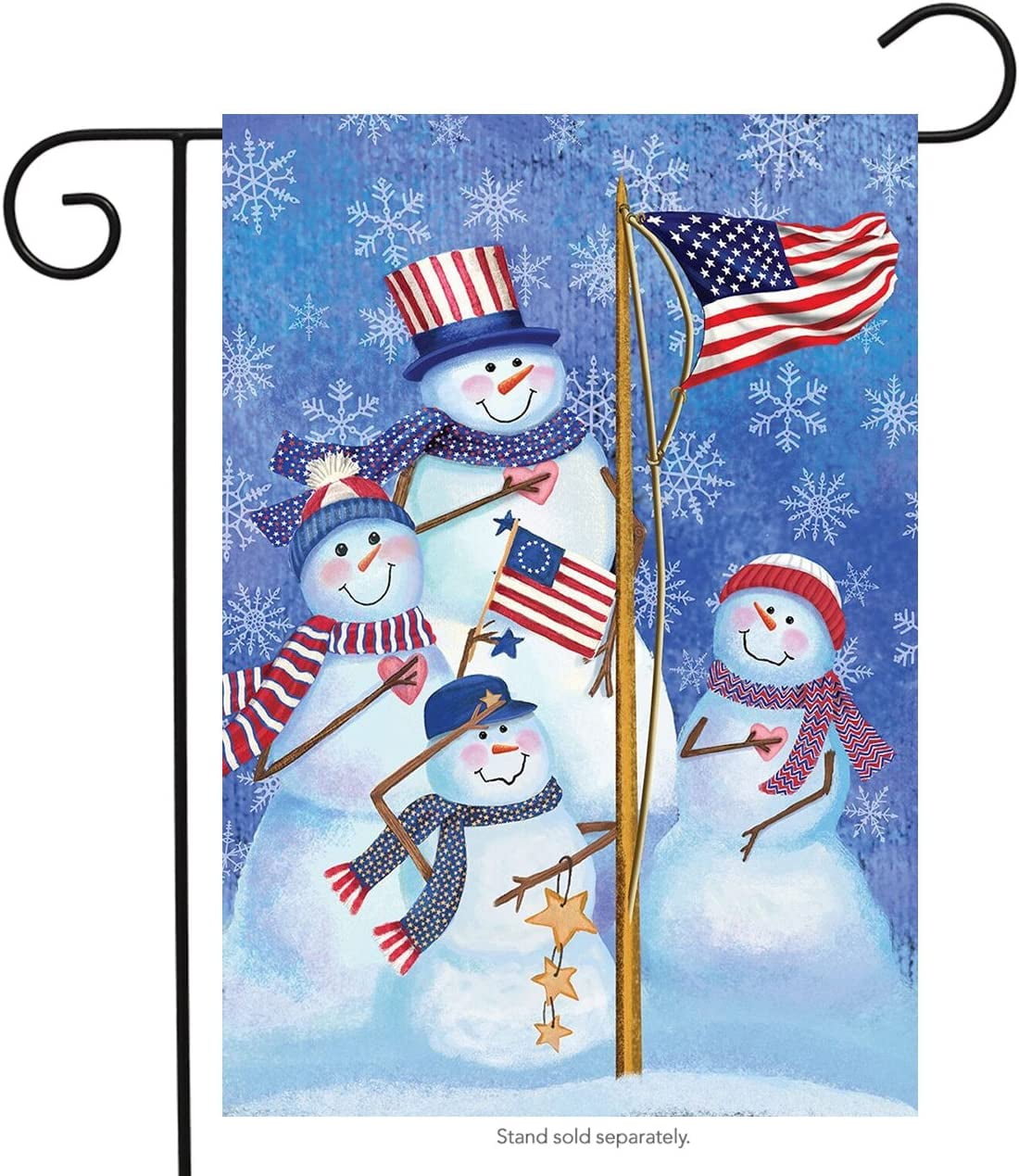 Patriotic Snowmen Winter Garden Flag American Flag Snowman Family ...
