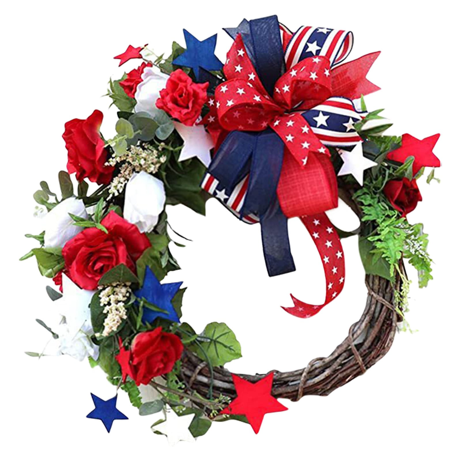 Patriotic Spring Wreath Floral Wreaths for Front Door Artificial Spring ...