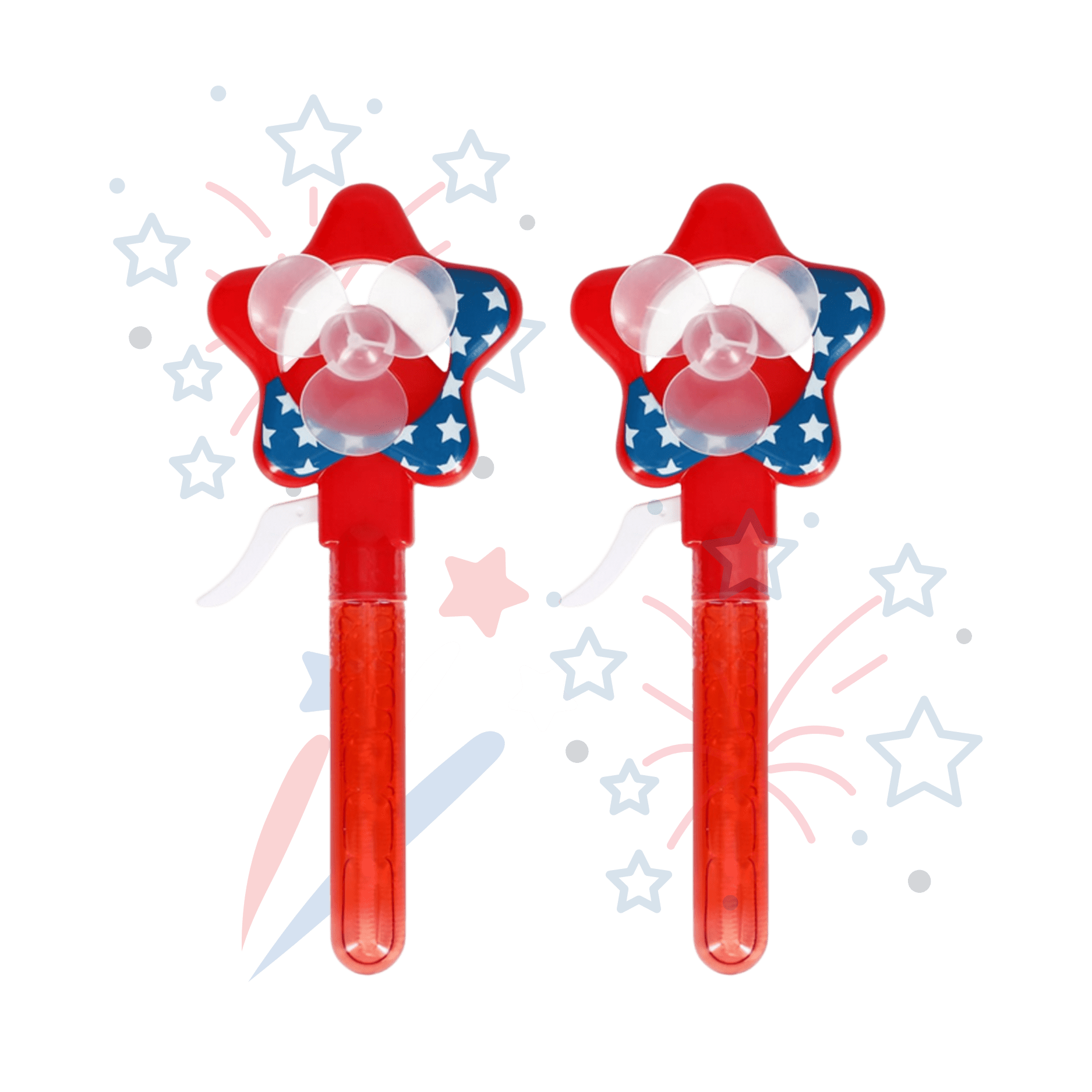 Patriotic Star Bubbles Fans, Set of 2 - Walmart.com