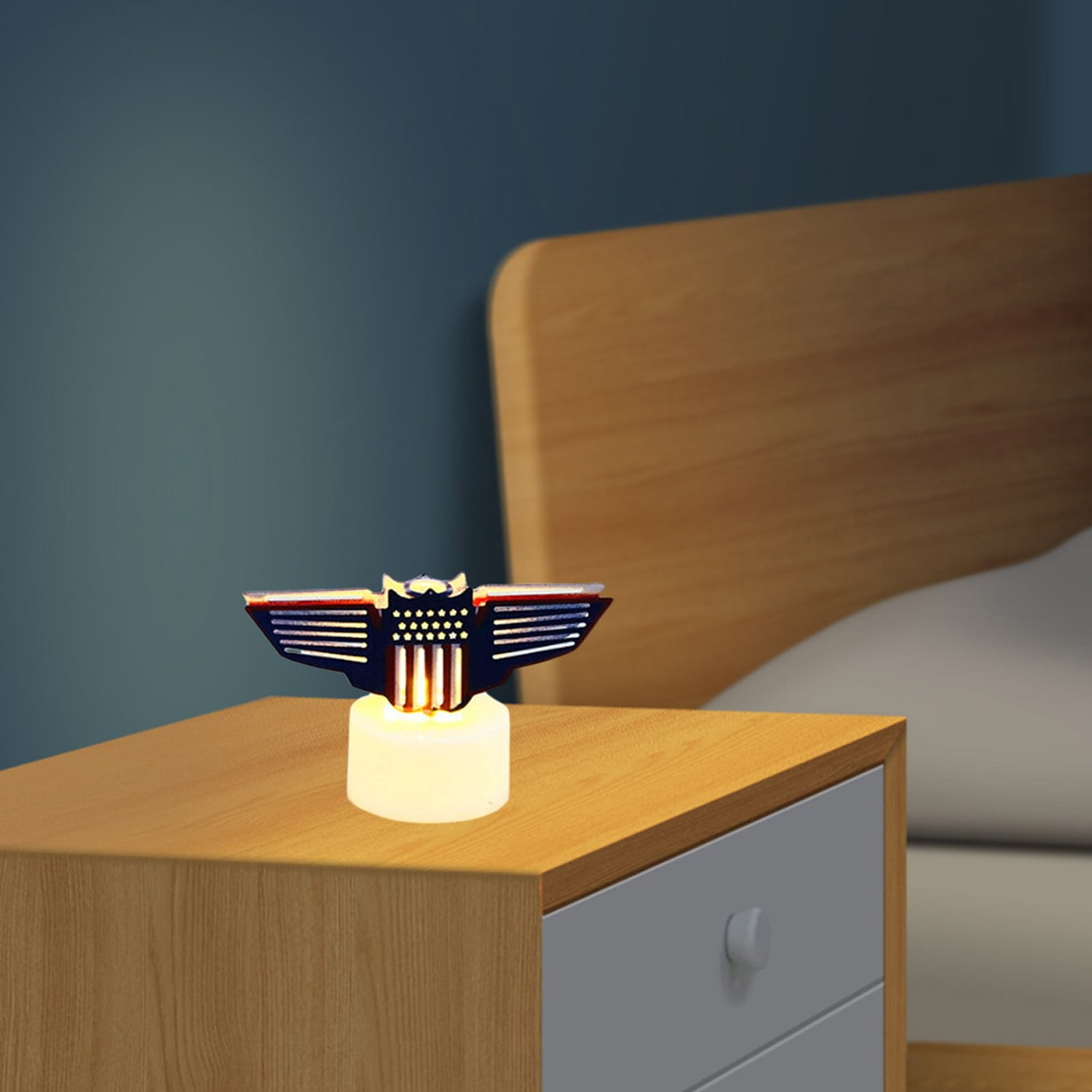 Patriotic Star Neon Sign - Battery/USB Powered Red White Blue LED Light ...