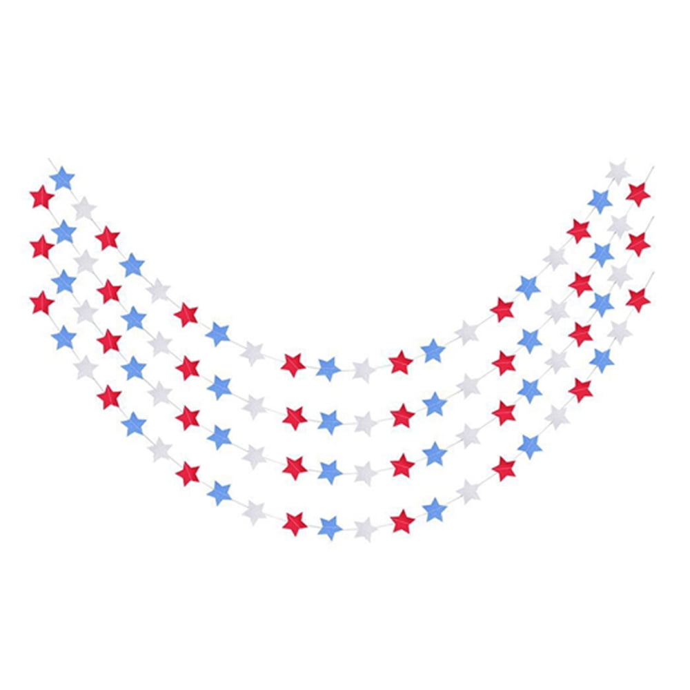 Patriotic Star Streamers Banner Garland For 4Th Of July, Memorial Day ...