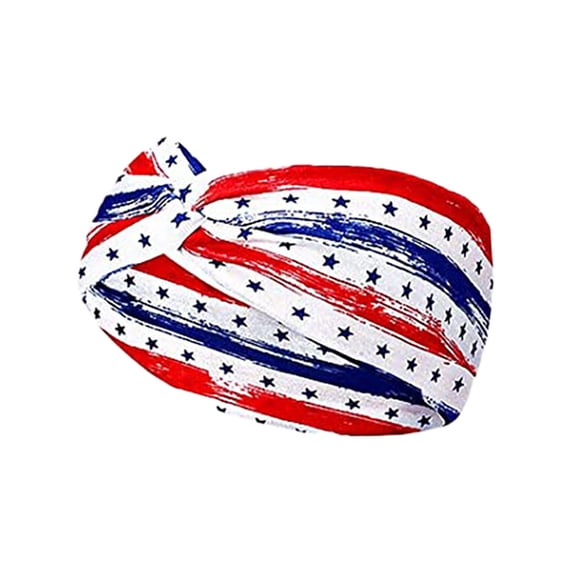 Patriotic Star Stripe Headband Knotted Wide Hair Band for Independence ...
