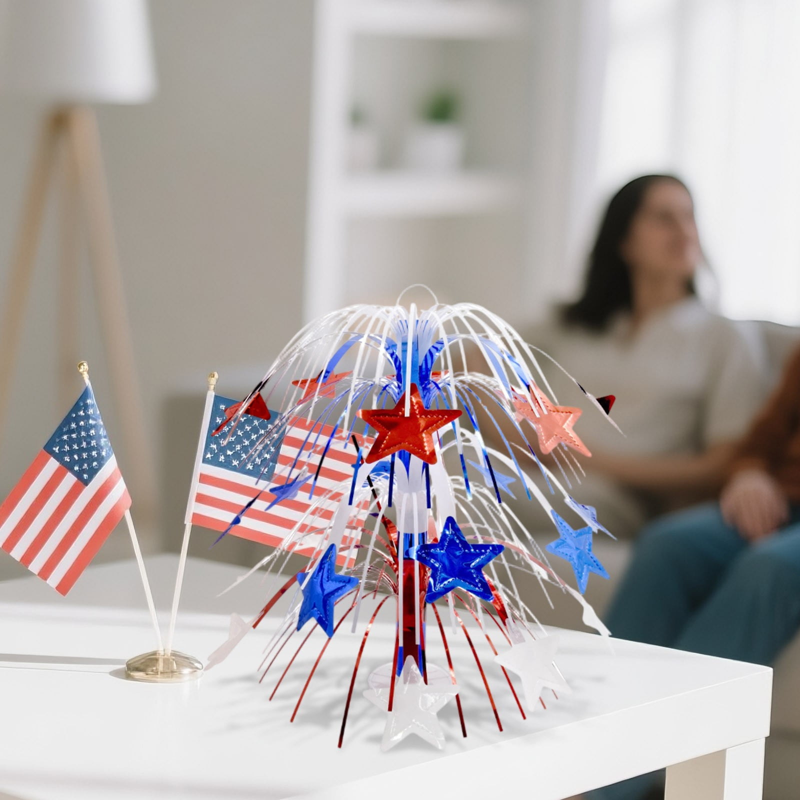 Patriotic Starburst Table Decoration Red, White, and Blue Centerpiece ...