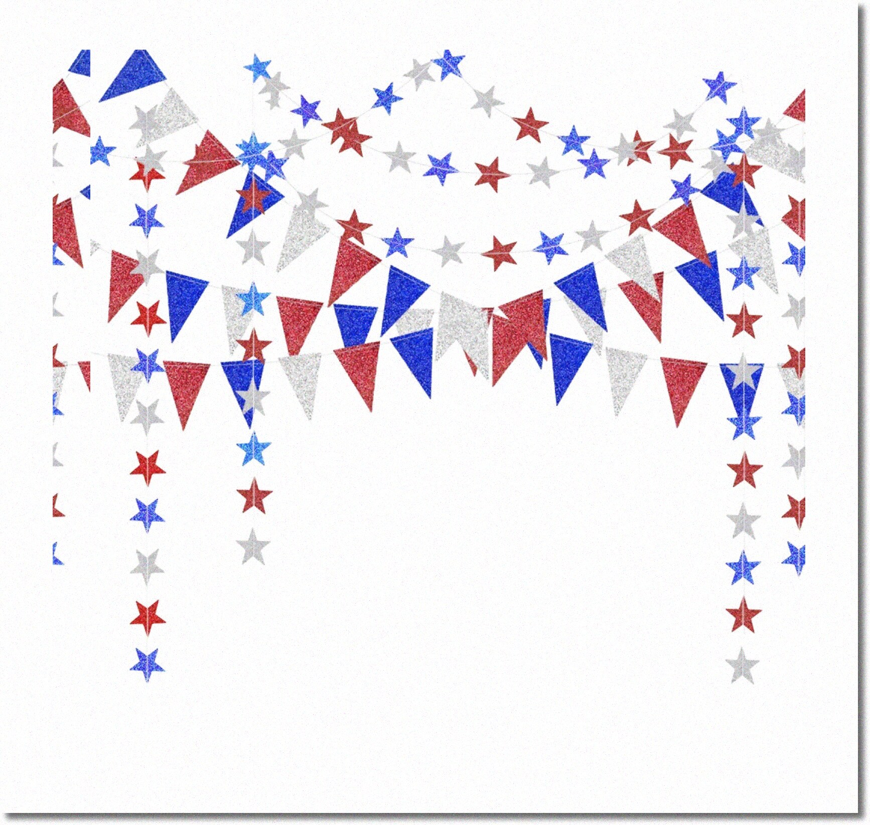 Patriotic Starry Sky Celebration Kit - Red, Blue, White/Silver Triangle ...
