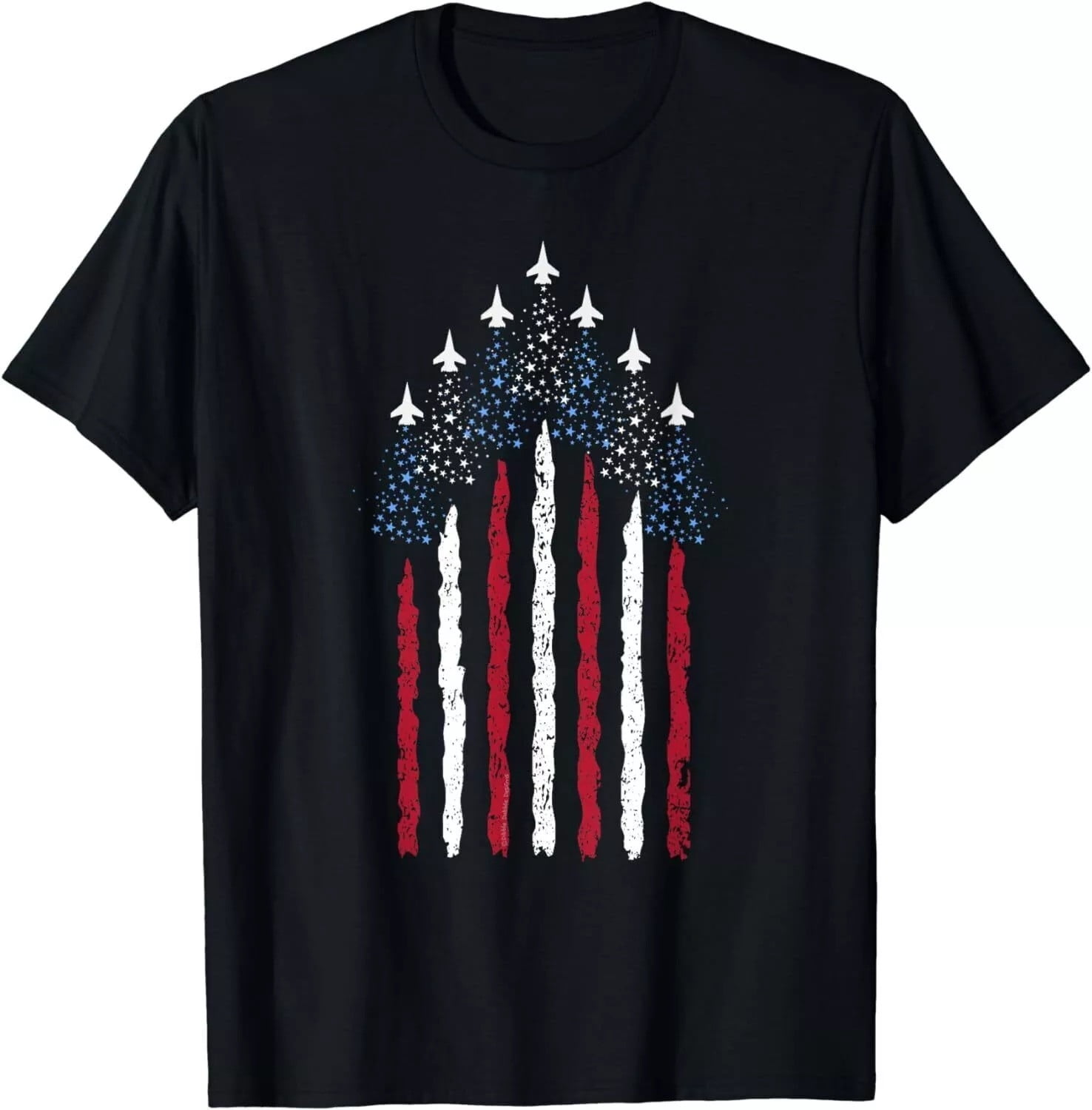 Patriotic Stars Red White Blue USA Fighter Jets 4th of July Unisex T ...