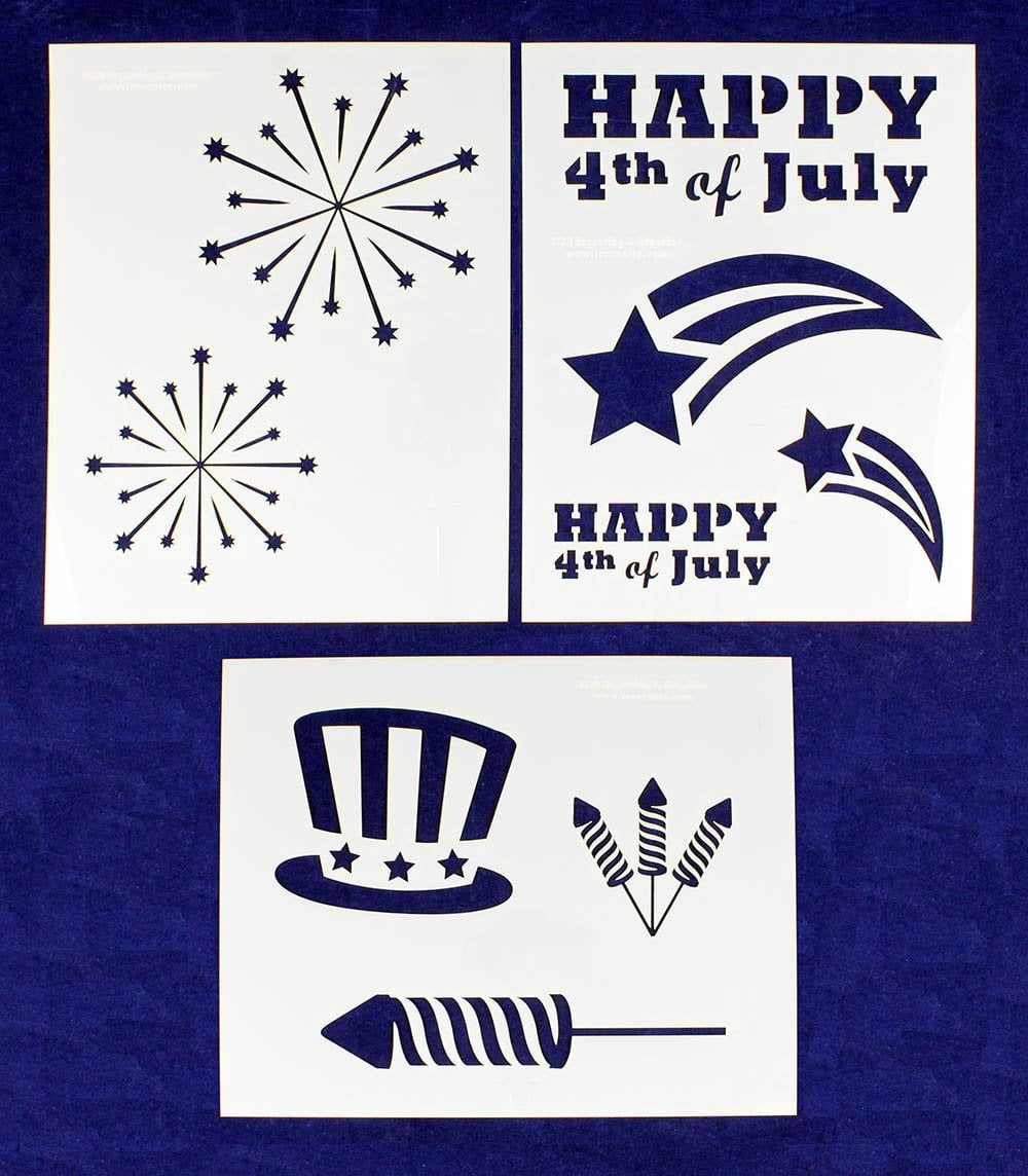Patriotic Stencils Mylar 3 Pieces of 14 Mil 8" X 10" - Painting /Crafts ...