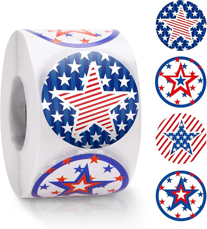 Patriotic Stickers Star American Flag Stickers Labels 500PCS 4th of ...