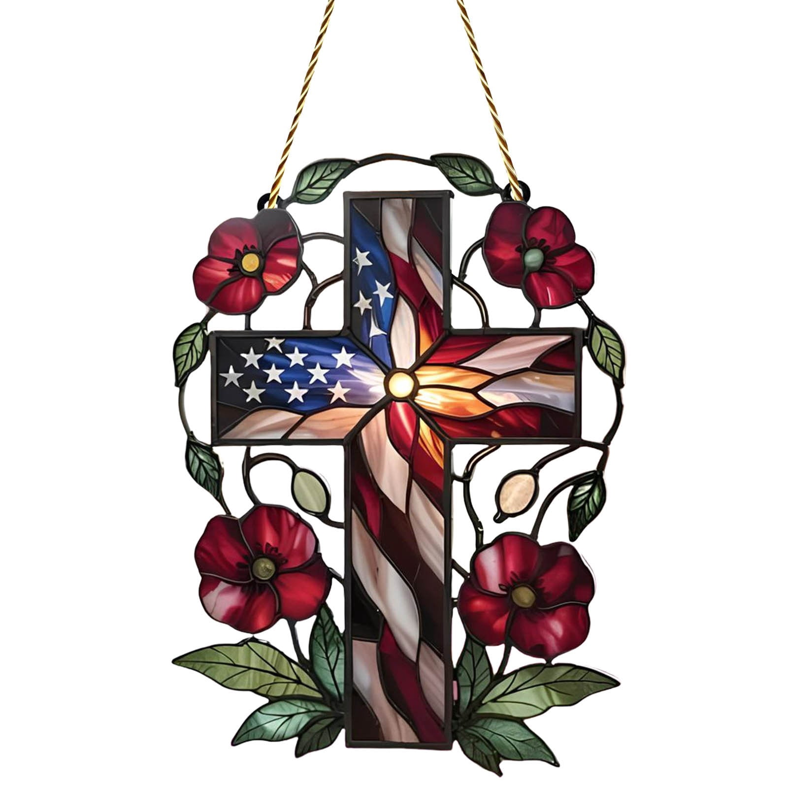 Patriotic Sun Catcher for Independence Day, Handcrafted Window ...